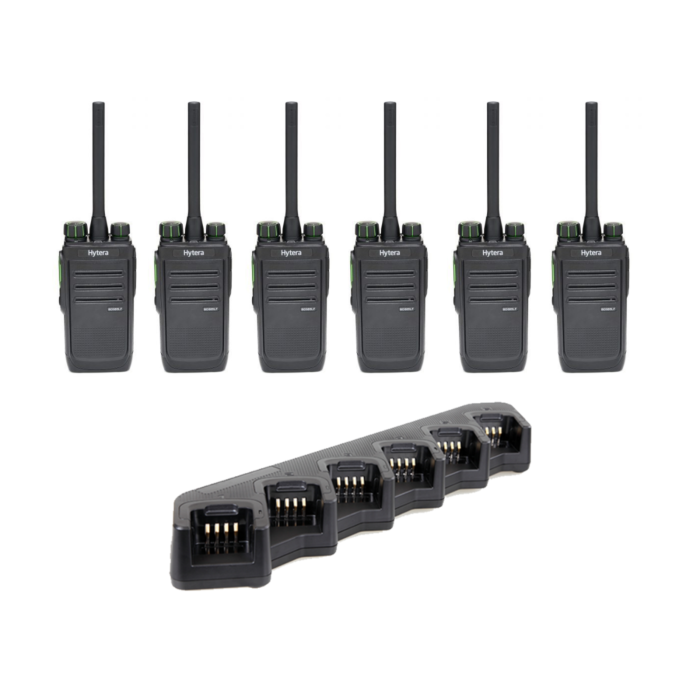 Hytera BD505LF Digital Six Pack with Six-Way Charger