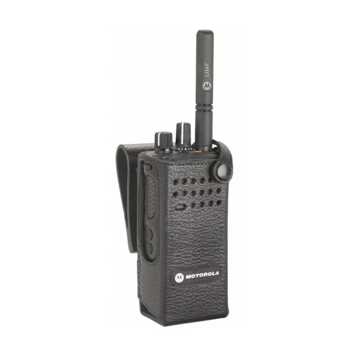 Motorola Hard Leather Carry Case with 2.5" Swivel Belt Loop for Non-Display Radio